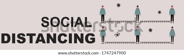 Warning Concept Vector Illustration People Standing Stock Vector ...