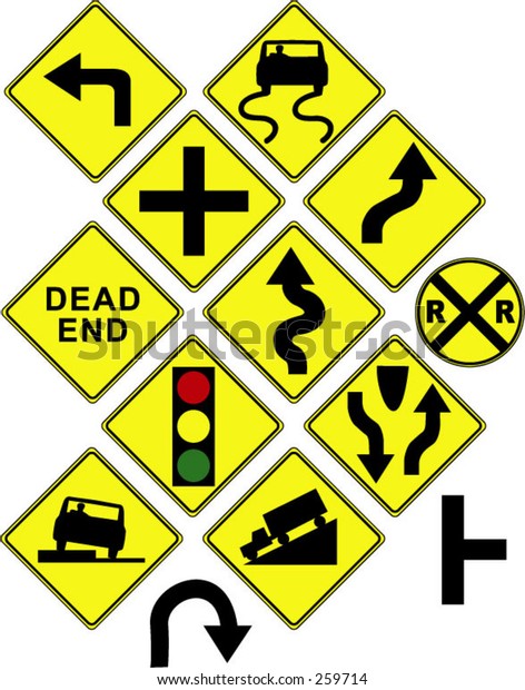 Warning Danger Road Signs Vector Form: vetor stock (livre de direitos ...