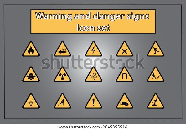 Warning Danger Sign Potential Hazard Obstacle Stock Vector (Royalty ...