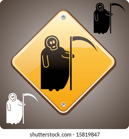 Warning Death Ahead Death Warning Road: vector de stock (libre de ...