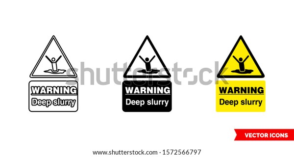 Warning Deep Slurry Hazard Sign Icon Stock Vector (Royalty Free ...
