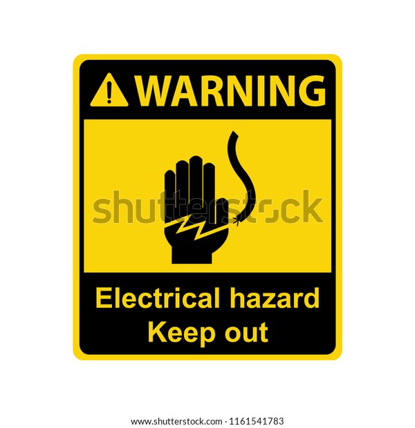 Warning Electrical Hazard Keep Out Sign Stock Vector (Royalty Free ...