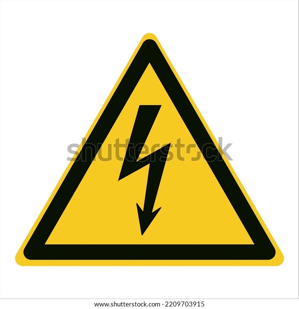 Warning Electricity to Warn Electricity Lightning Stock Vector (Royalty ...