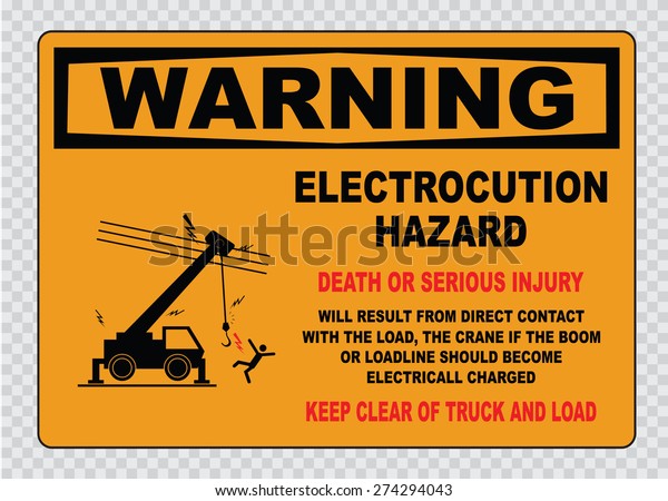 Warning Electrocution Hazard Electrical Safety Sign Stock Vector ...