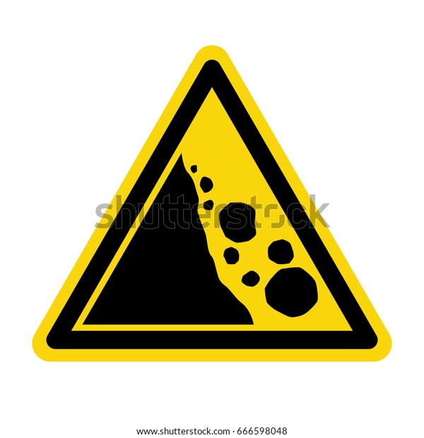 Warning Falling Rocks Sign Symbol Illustration Stock Vector (Royalty ...