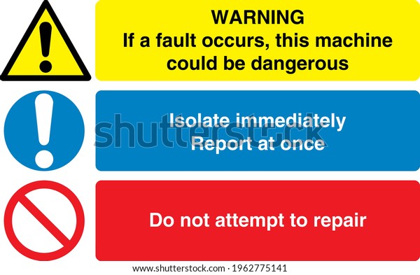 Warning Fault Occurs This Machine Could Stock Vector (Royalty Free ...