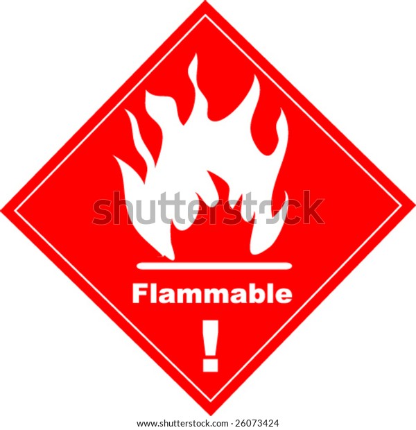 Warning Flammable Stickersign Stock Vector (Royalty Free) 26073424 ...