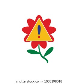 Warning Flower Logo Icon Design Stock Vector (Royalty Free) 1033198018 ...