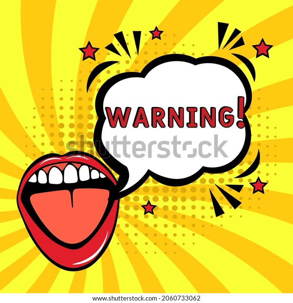 Warning Font Expression Pop Art Warning Stock Vector (Royalty Free ...