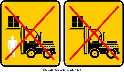 Warning Forklift Icon Vector Stock Vector (Royalty Free) 142137403 ...