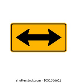 Warning Go Left Right By Arrows Stock Vector (Royalty Free) 1051586612 ...