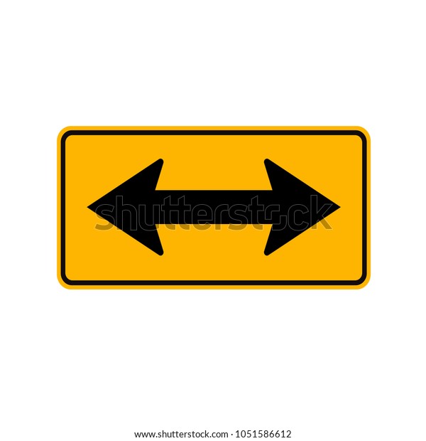 Warning Go Left Right By Arrows Stock Vector (Royalty Free) 1051586612 ...