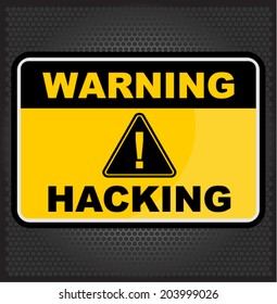 Warning Hacking Stock Vector (Royalty Free) 203999026 | Shutterstock