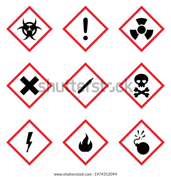 Warning Hazard Signs Vector Illustration On Stock Vector (Royalty Free ...