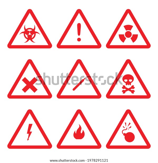 Warning Hazard Signs Vector Illustration On Stock Vector (Royalty Free ...