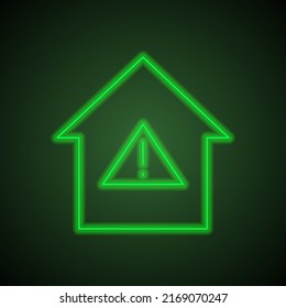 Warning House Simple Icon Flat Desing Stock Vector (Royalty Free ...