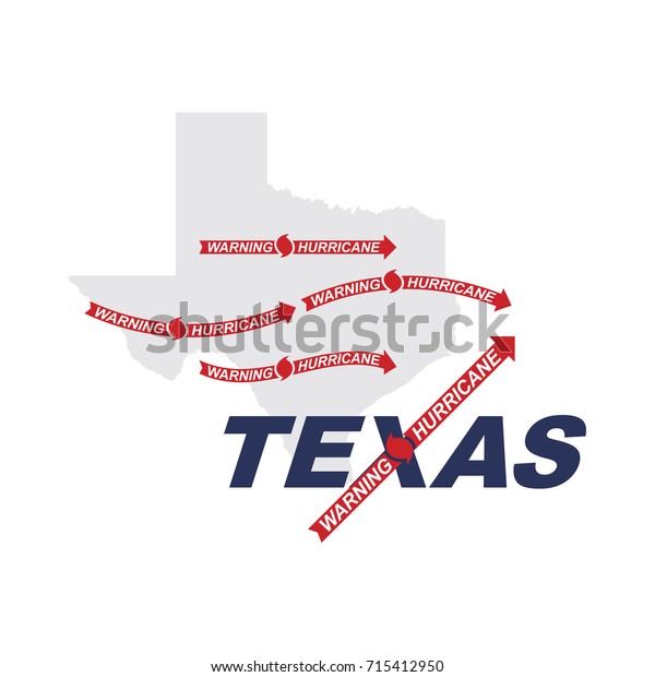 Warning Hurricane Texas Symbols Maps Arrows : image vectorielle de ...