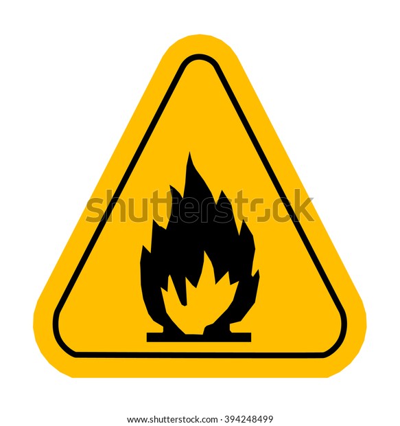 Warning Icons Yellow Triangle Fire Dangerous Stock Vector (Royalty Free ...