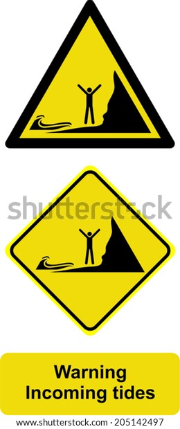 Warning Incoming Tides Stock Vector (Royalty Free) 205142497 | Shutterstock