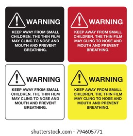Warning Sticker Choking Hazard Small Parts Stock Vector (Royalty Free ...