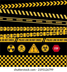 Warning Label Warning Tape Signs Vector Stock Vector (Royalty Free ...