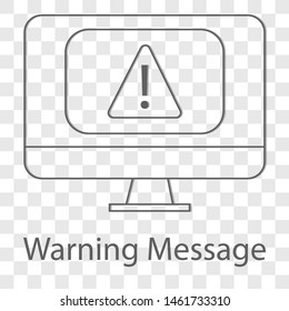 Warning Message Icon Thin Line Flat Stock Vector (Royalty Free ...