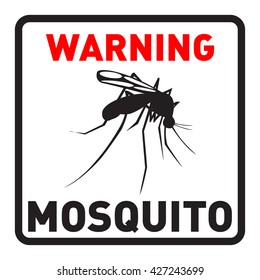 Vektor Stok Warning Dengue Fever Sign Mosquitos Dangerous (Tanpa ...