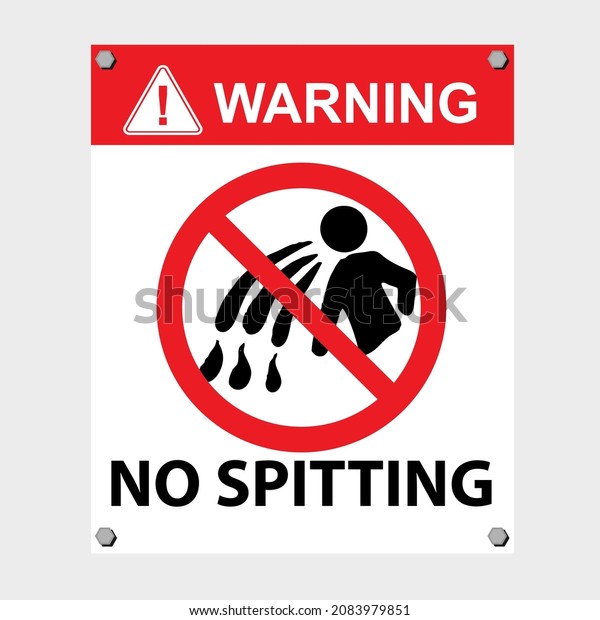 Warning No Spitting Sticker Label Stock Vector (Royalty Free ...