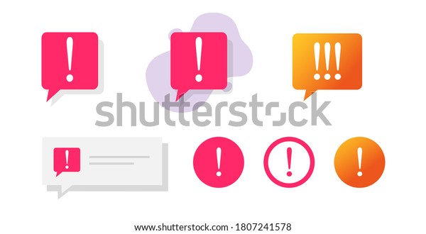 Warning Notice Notification Icons Set Vector Stock Vector (Royalty Free ...