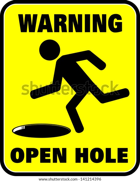 Warning Open Hole Icon Vector: vector de stock (libre de regalías ...