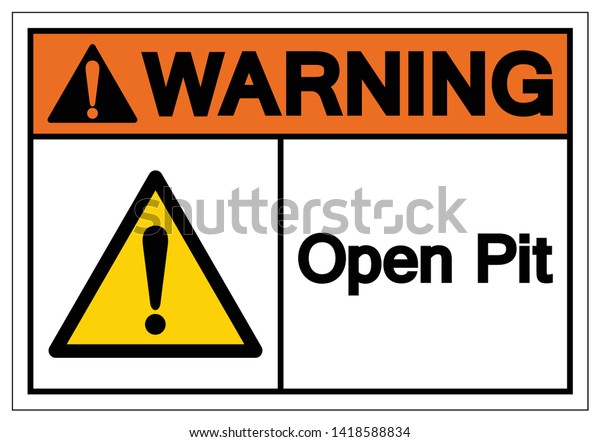 Warning Open Pit Symbol Sign Vector Stock Vector (Royalty Free ...