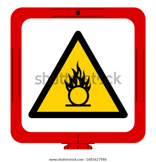 Warning Oxidizing Substance Symbol Vector Illustration Stock Vector ...