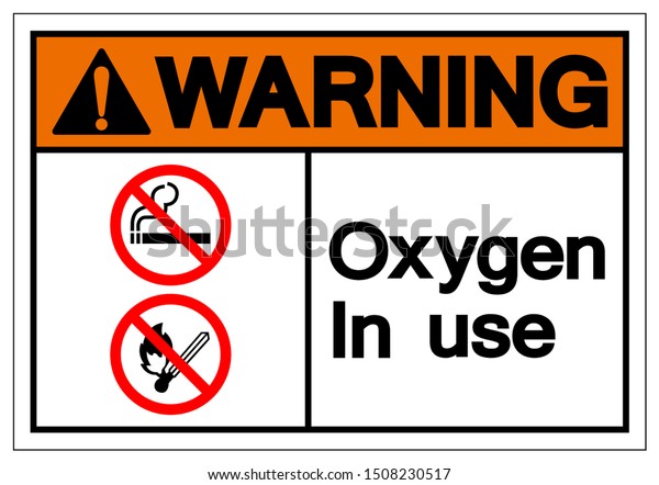 Warning Oxygen Use Symbol Sign Vector Stock Vector (Royalty Free ...