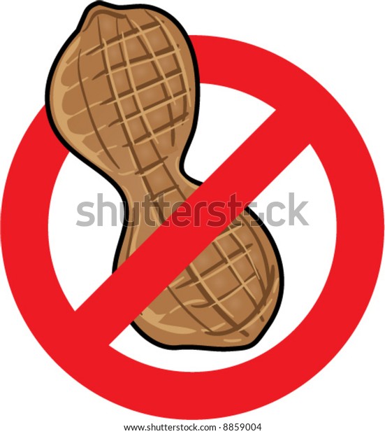 Warning Peanut Allergy Vector Illustration Icon Stock Vector (Royalty ...