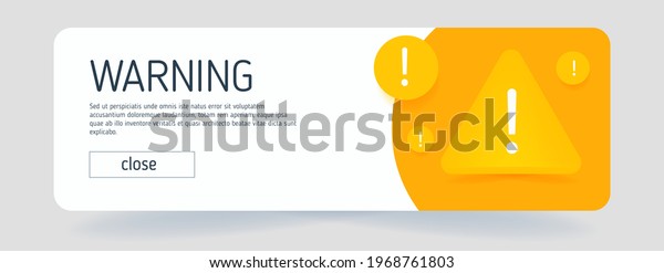 Warning Popup Template Alerts About Dangerous Stock Vector (Royalty ...