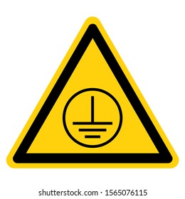 Warning Protective Earth Ground Symbol Sign Stock Vector (Royalty Free ...