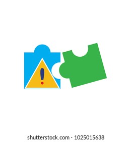 Warning Puzzle Logo Icon Design Stock Vector (Royalty Free) 1025015638 ...