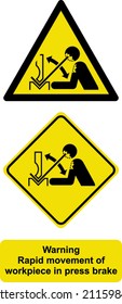 Warning Rapid Movement Workpiece Press Brake Stock Vector (Royalty Free ...