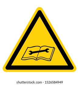 Warning Read Technical Manual Symbol Signvector Stock Vector (Royalty ...