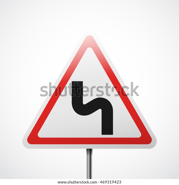 Warning Road Sign Dangerous Bends Vector: เวกเตอร์สต็อก (ปลอดค่า ...