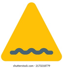 Warning Rough Road Ahead Several Bumps Stock Vector (Royalty Free ...