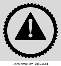 Warning Round Stamp Icon This Flat Stock Vector (Royalty Free ...
