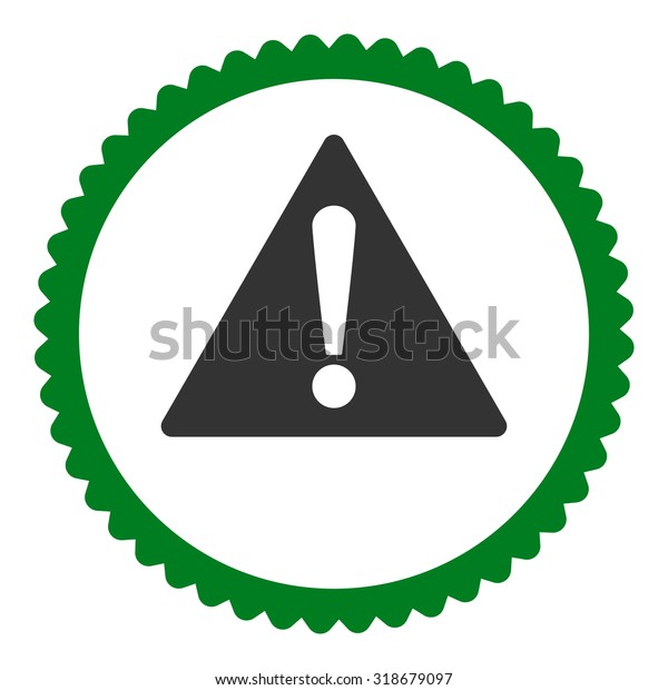 Warning Round Stamp Icon This Flat Stock Vector (Royalty Free ...