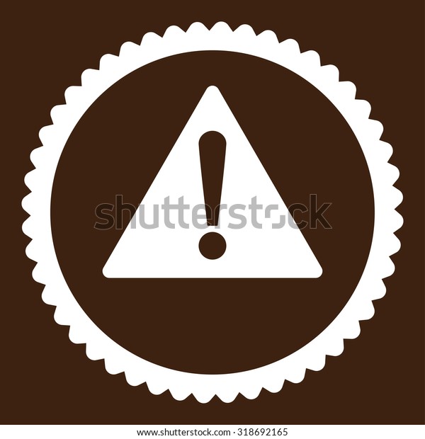 Warning Round Stamp Icon This Flat Stock Vector (Royalty Free) 318692165