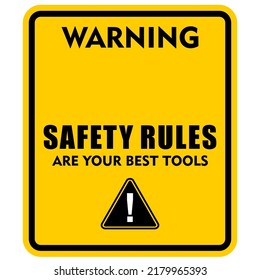 Warning Safety Rules Sign Vector Stock Vector (Royalty Free) 2179965393 ...