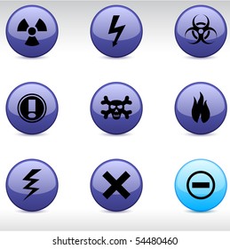 Warning Set Round Glossy Icons Stock Vector (Royalty Free) 54480460 ...