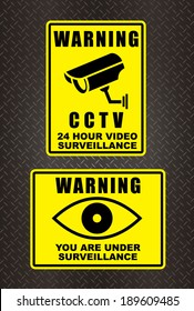 Warning Set Sticker Security Alarm Cctv Stock Vector (Royalty Free ...