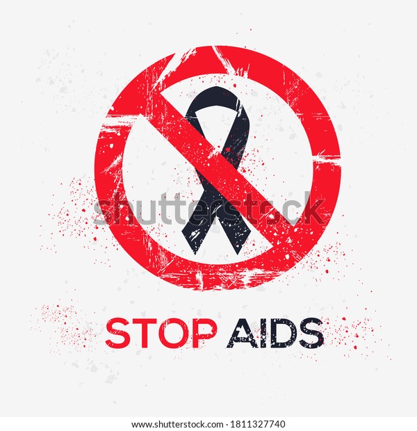 Warning Sign Aids Vector Illustration Stock Vector (Royalty Free ...