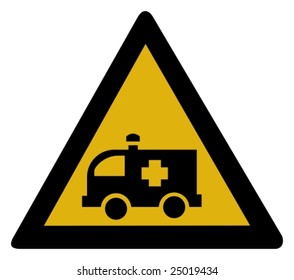 Warning Sign Ambulance Stock Vector (Royalty Free) 25019434 | Shutterstock