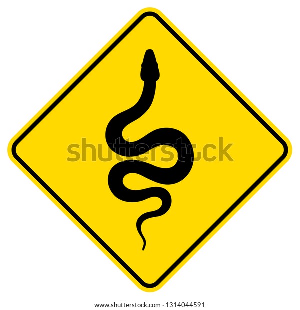 Warning Sign Attention Venomous Snake Hazard Stock Vector (Royalty Free ...